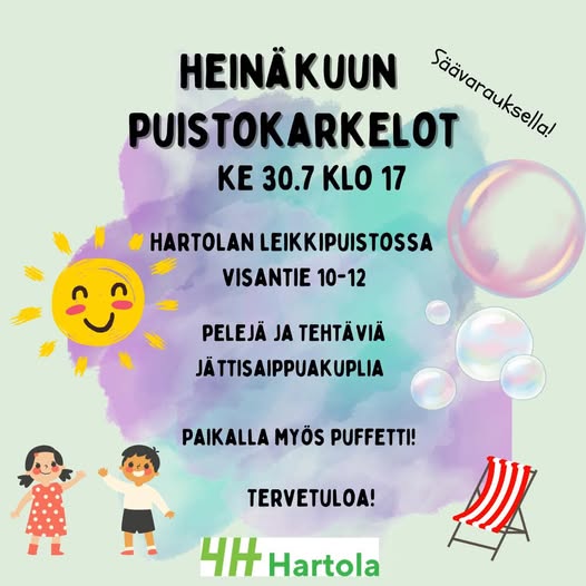 Heinäkuun puistokarkelot - Aitojen elämysten kuningaskunta